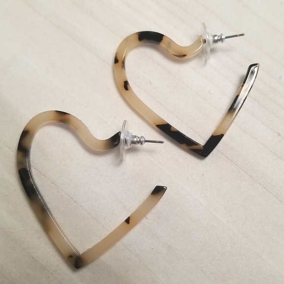 Jewelry | Silver Tortoise Shell Heart Earrings | Poshmark